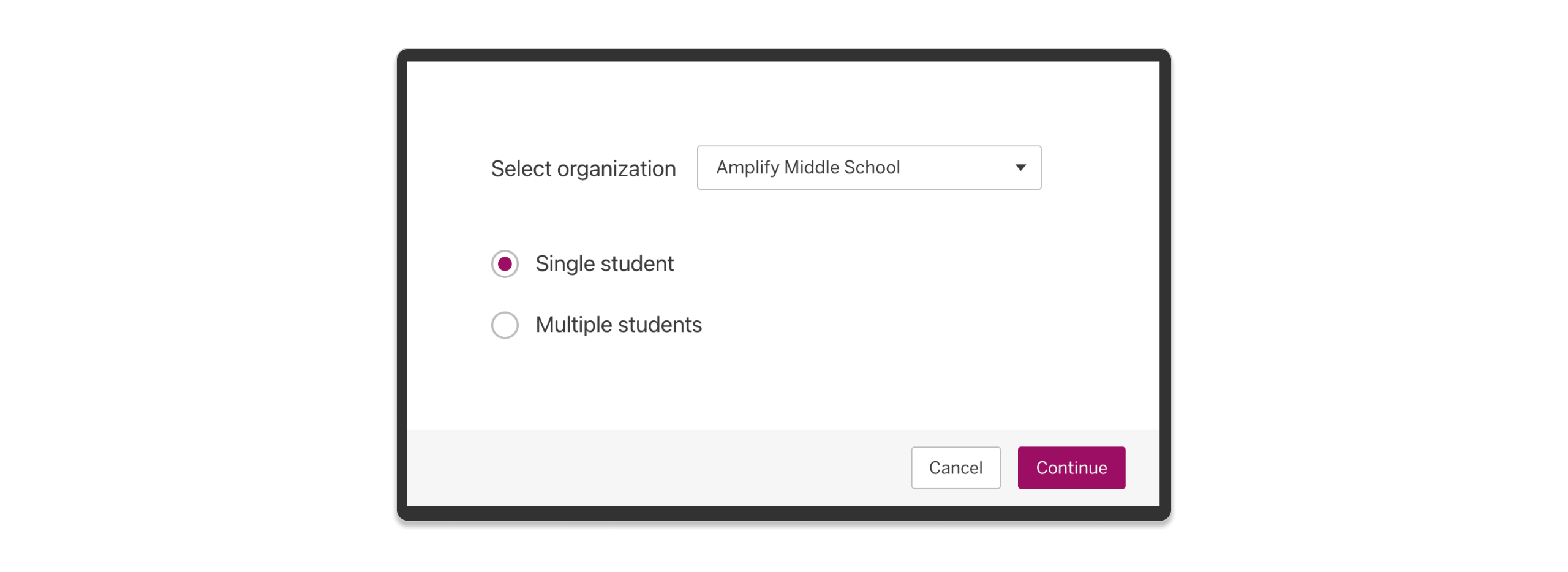 Admin Portal: Students list