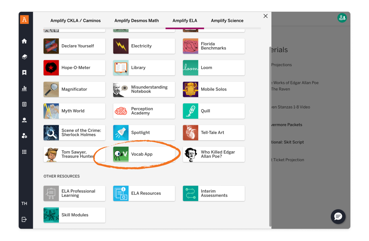 Amplify ELA: Vocab App