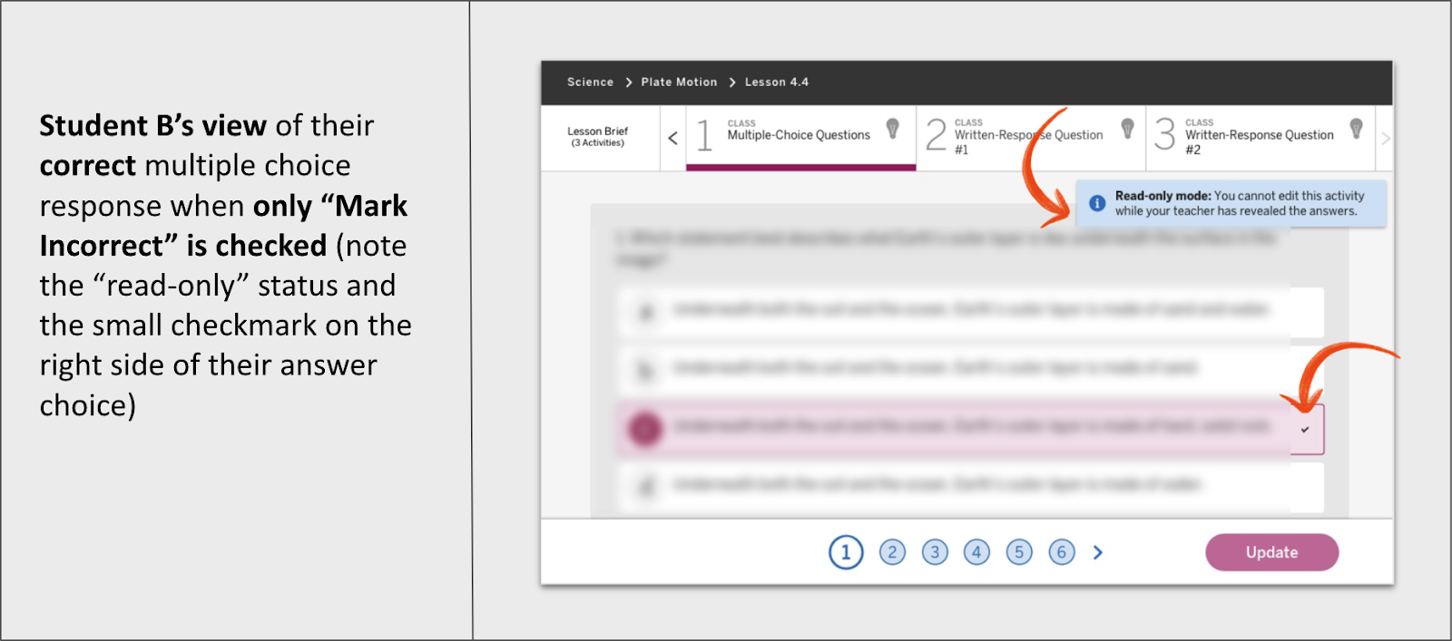 Optional answer validation for end-of unit assessments