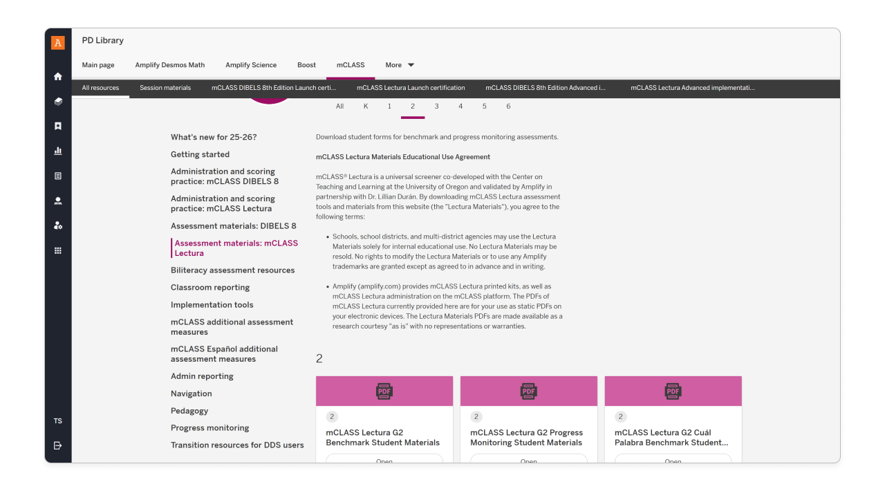 mCLASS: Finding assessment materials and training resources