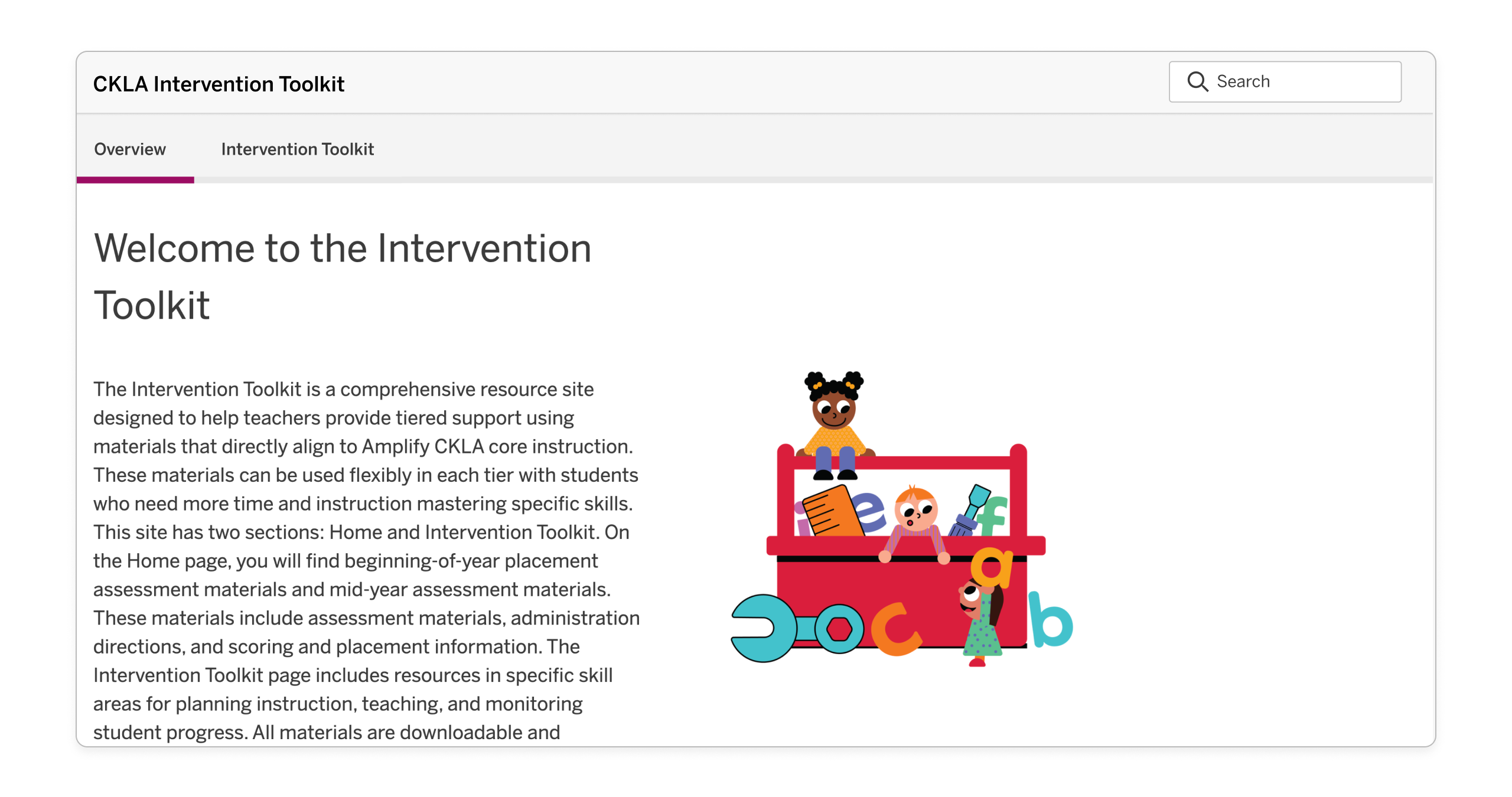 Amplify CKLA: Intervention Toolkit