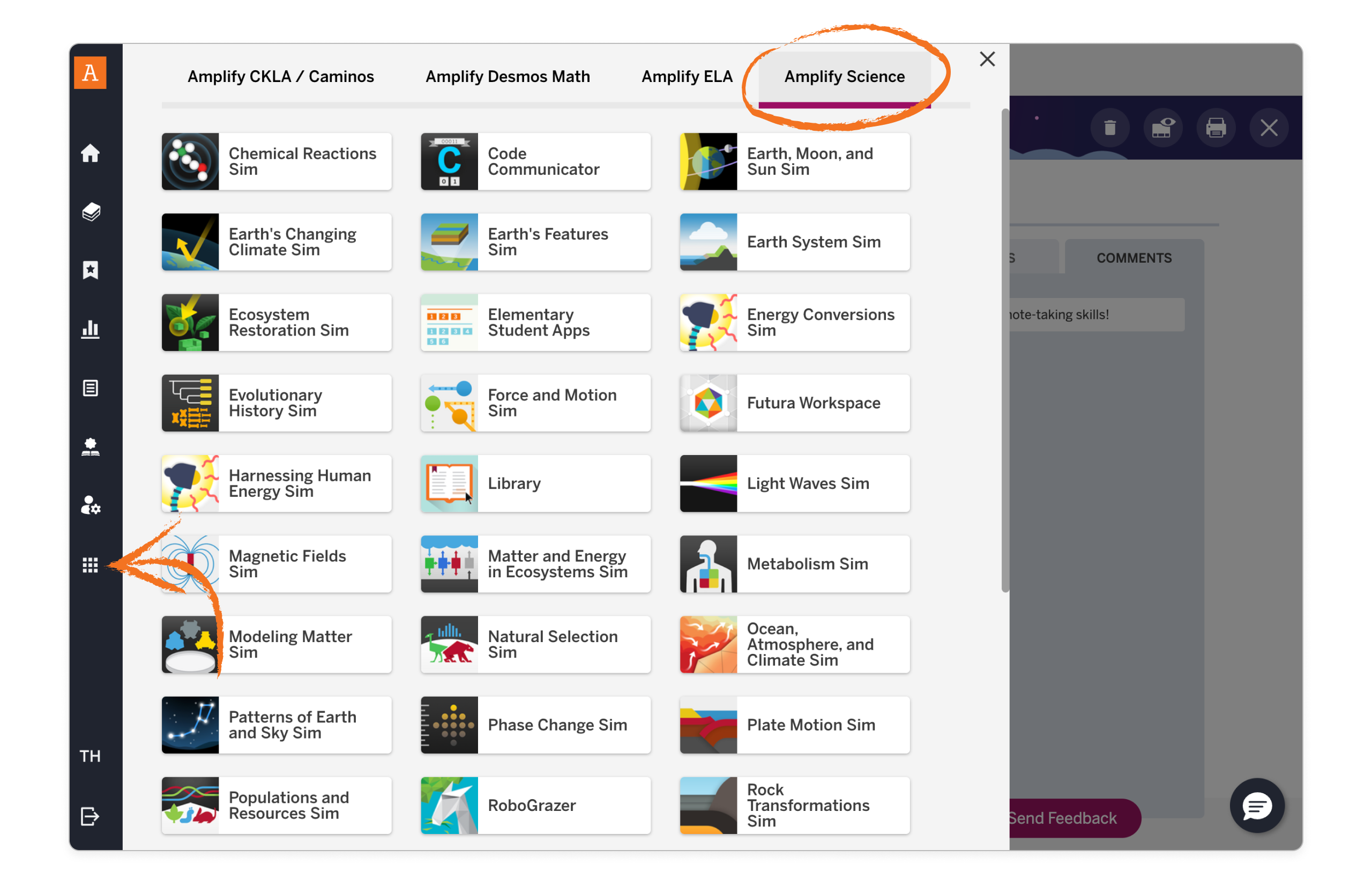 Amplify Science K–5 program features