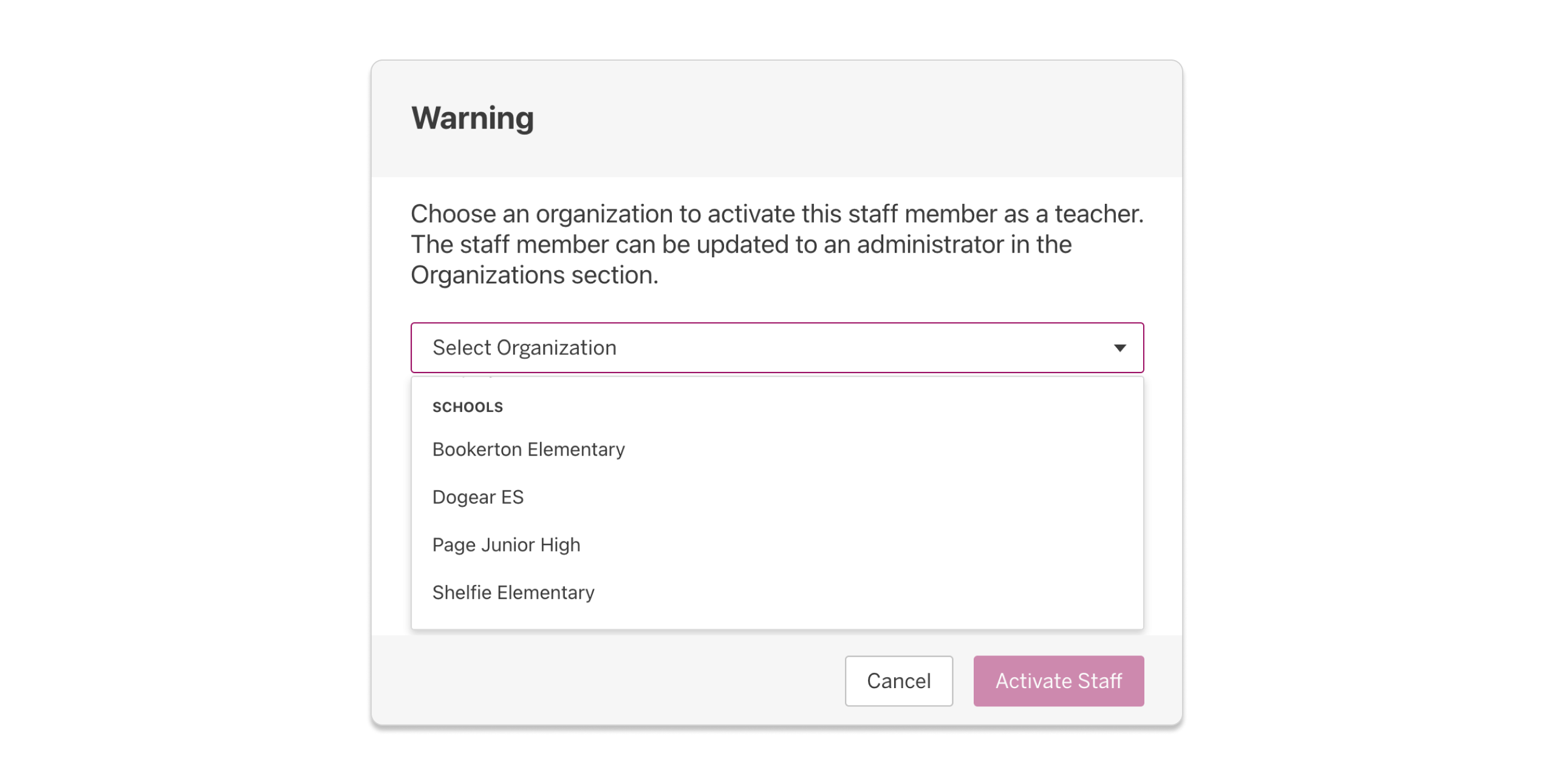 Admin Portal: Staff profiles